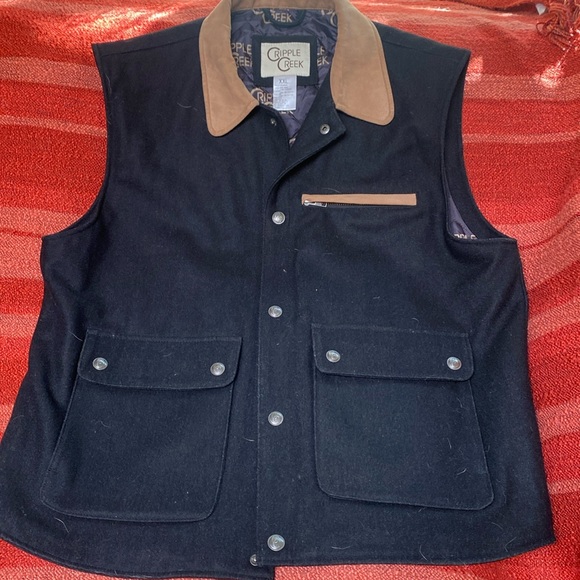 Cripple Creek | Jackets & Coats | Vintage Cripple Creek Wool Vest Quilted Inside Sz Xxl Snap ...